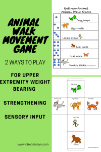 Gross Motor Movement Break: Roll-an-Animal Walk | OT Mom Says